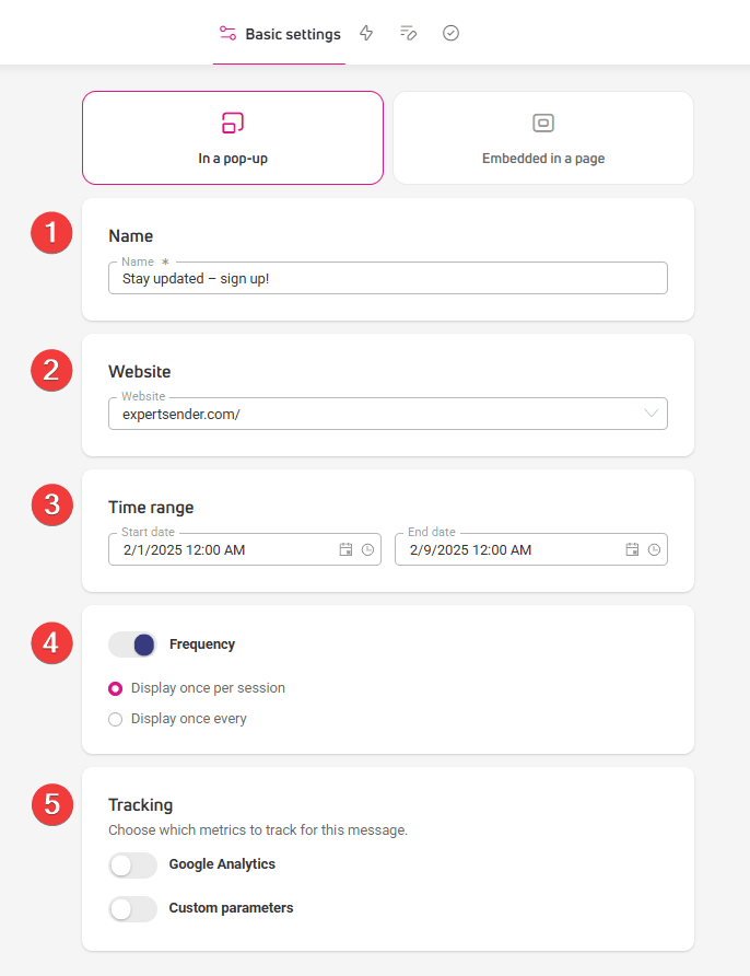 Pop-up forms - ExpertSender Help center